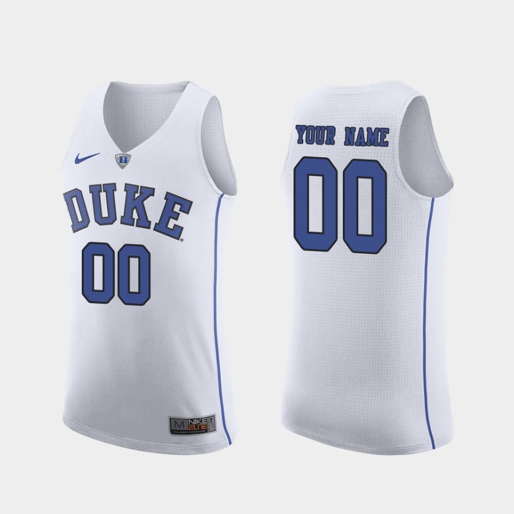 [Hot] Buy New Custom Duke Blue Devils Jersey White