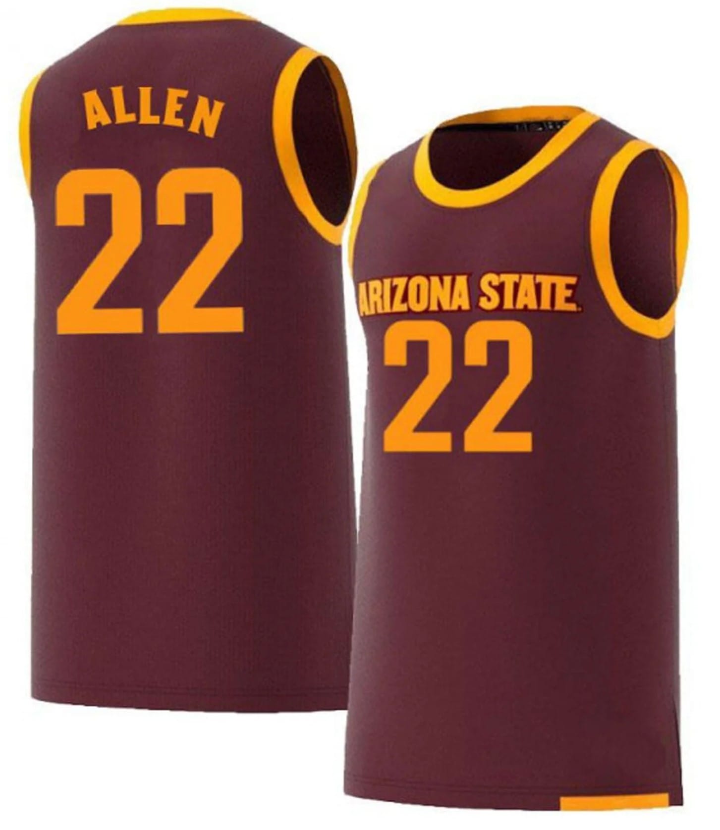 Andre Allen Jersey #22 Arizona State Sun Devils College Basketball Red ...