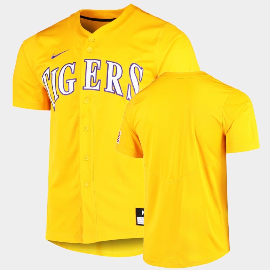 Custom LSU Tigers Baseball Jersey Name And Number College Yellow – Top ...