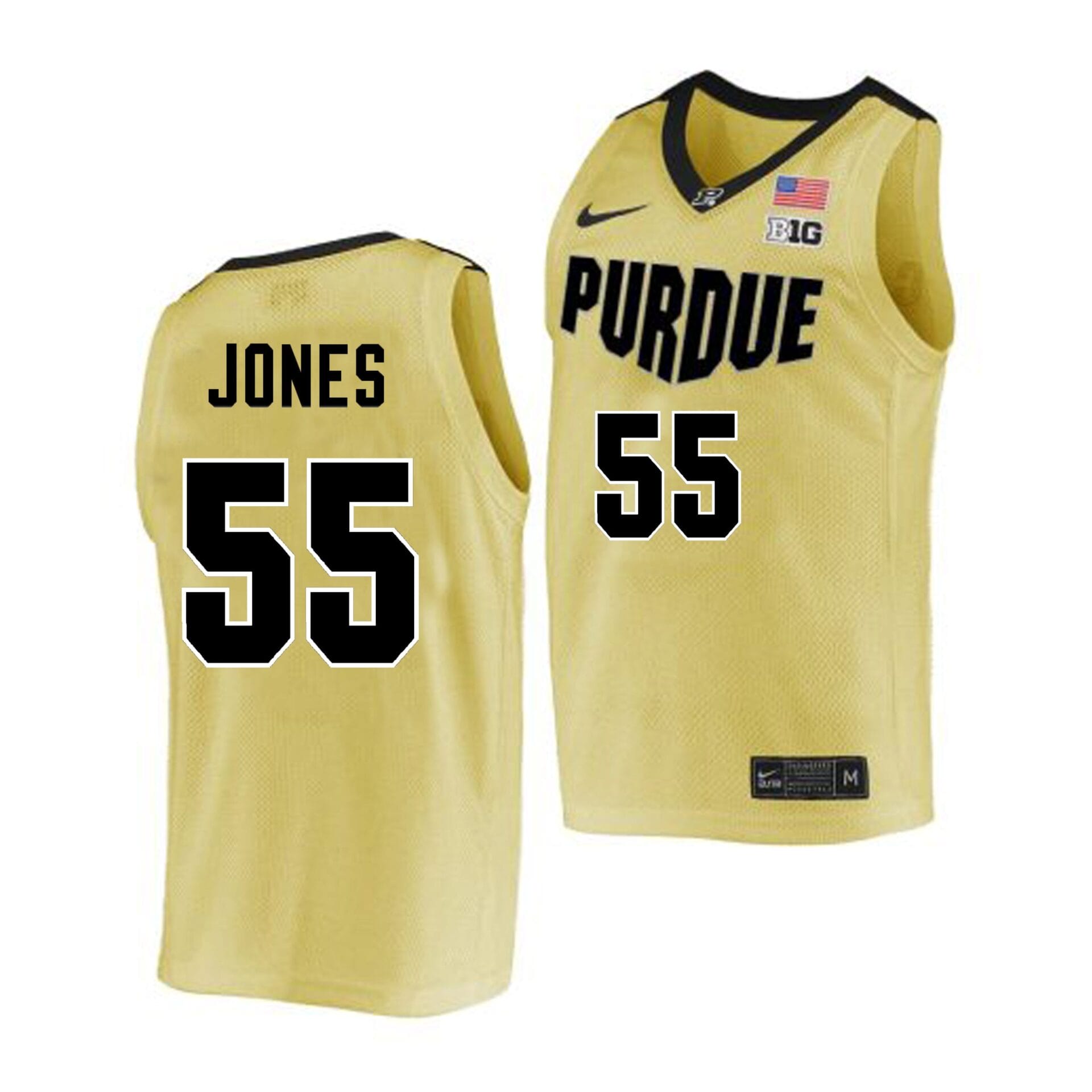 Lance Jones Jersey #55 Purdue Boilermakers College Basketball Gold ...
