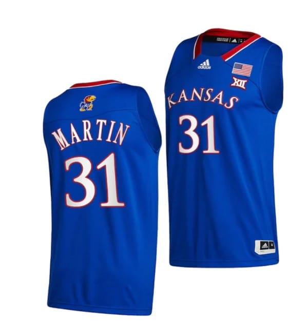 Cam Martin Jersey #31 Kansas Jayhawks College Basketball Jerseys Blue ...