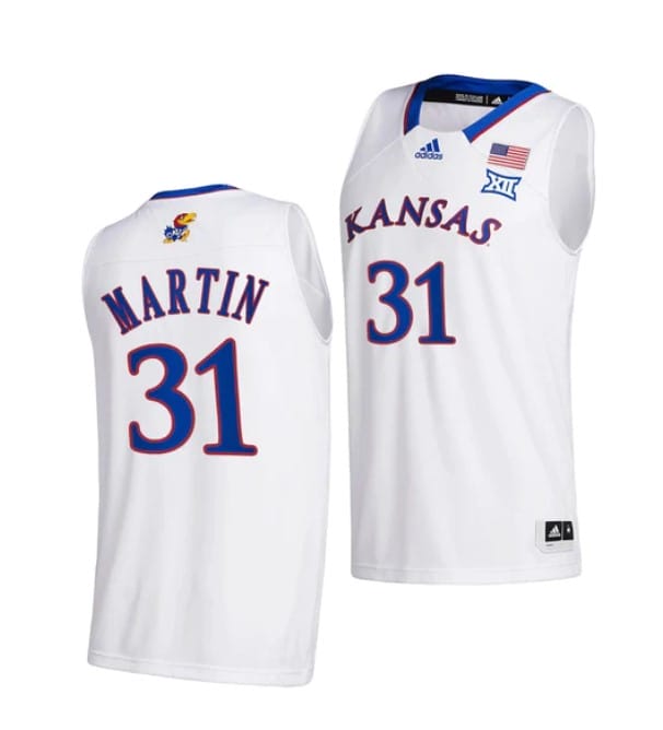 Cam Martin Jersey #31 Kansas Jayhawks College Basketball Jerseys White ...