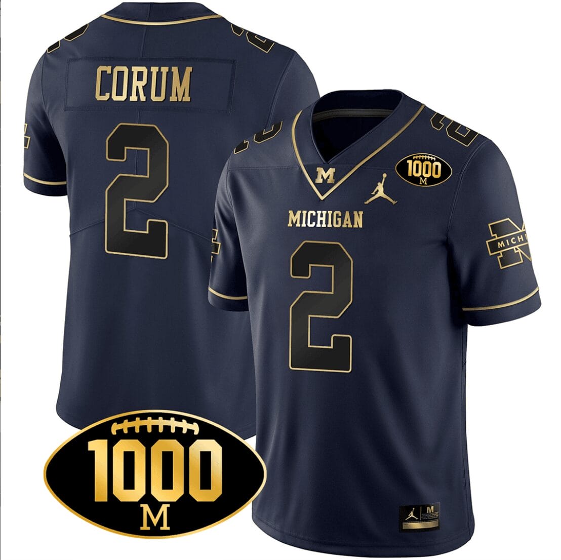 [Available] Buy New Blake Corum Jersey Stitched Navy Gold