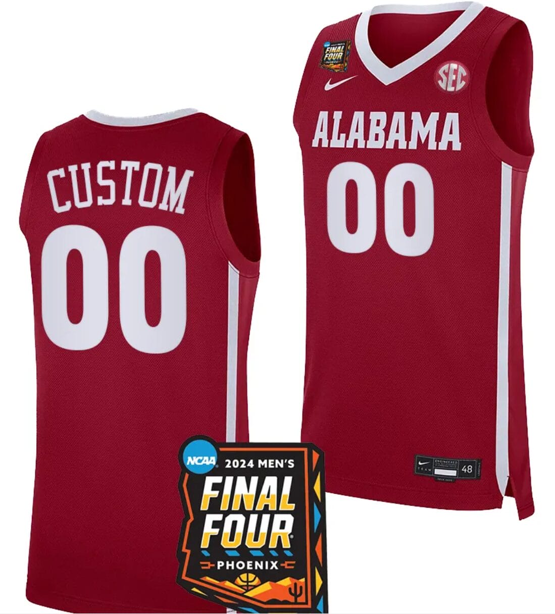 [Hot] Buy New Custom Alabama Jersey Basketball 2024 Crimson
