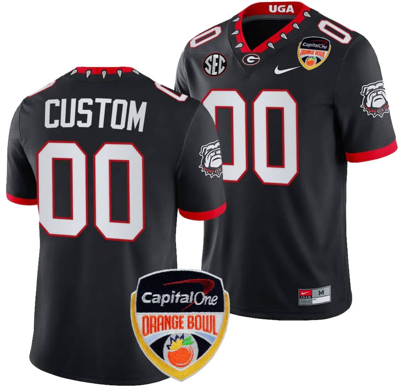 Custom Georgia Bulldogs Jersey Name and Number Orange Bowl Patch 2023 ...