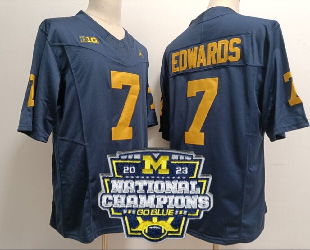 Donovan Edwards Jersey #7 Michigan Wolverines Football 2023 National ...
