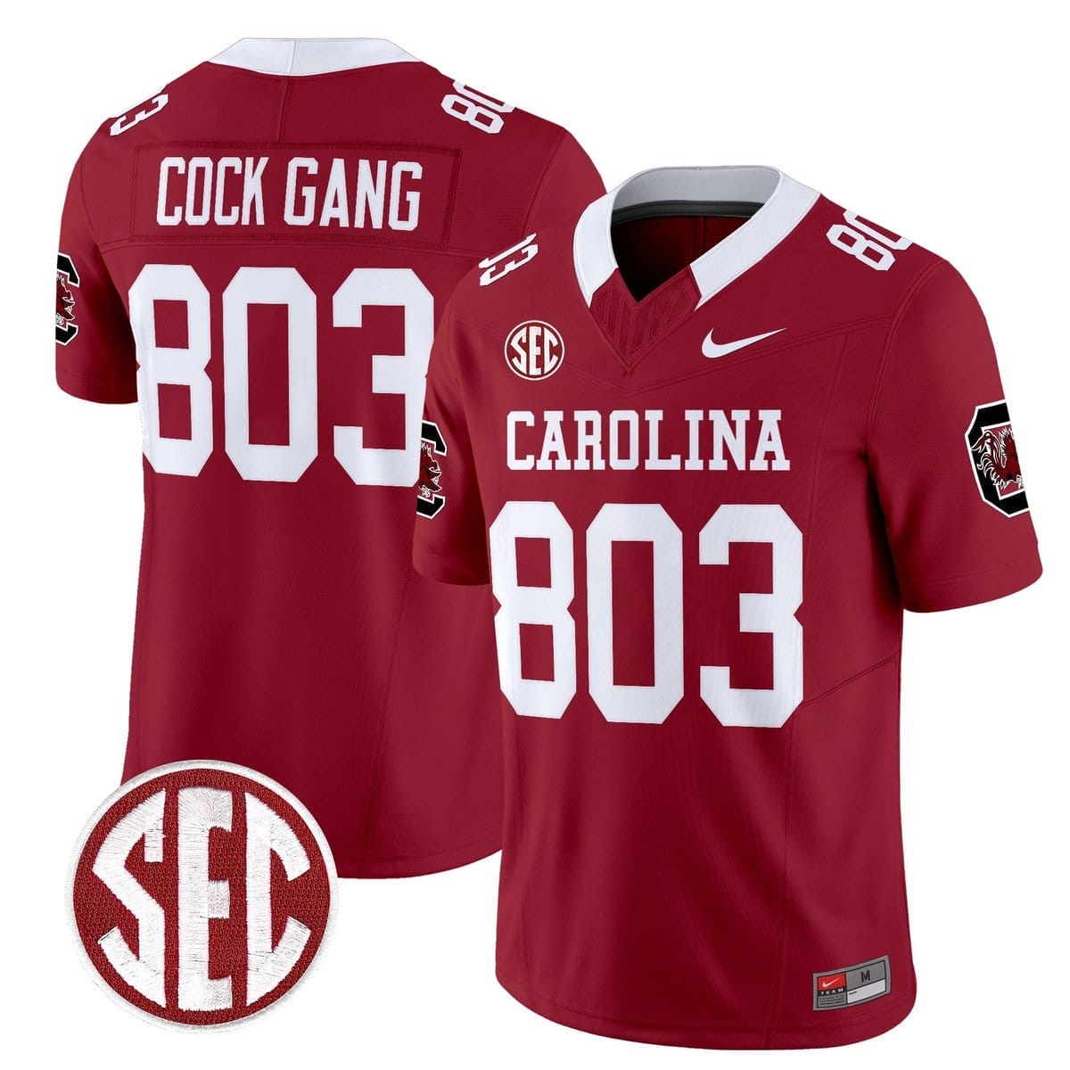 Cock Gang Jersey #803 Carolina 1980 Throwback Rebrand 2026 Stitched ...